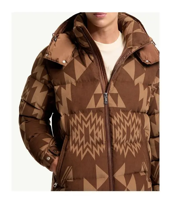 Moncler Boislune Hooded Corduroy Short Down Jacket