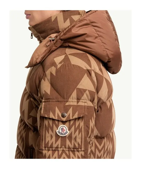 Moncler Boislune Hooded Corduroy Short Down Jacket