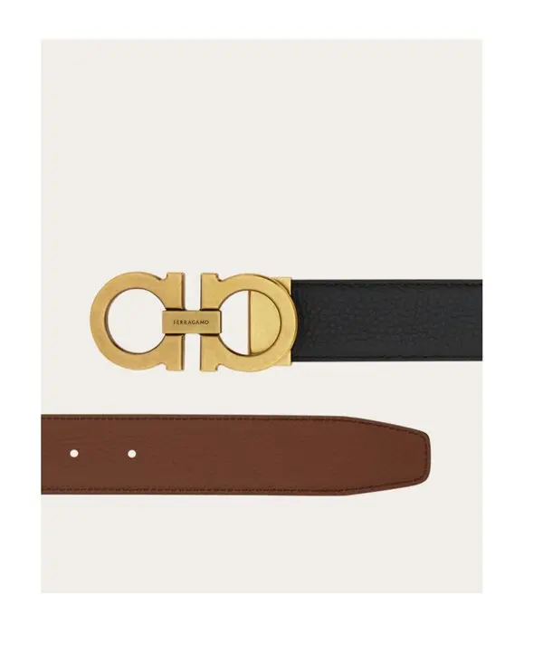 FERRAGAMO Reversible And Adjustable Gancini Belt