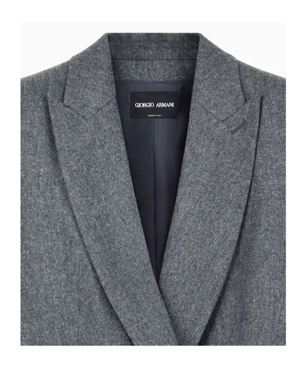 Giorgio Armani Double-breasted Jacket In Virgin Wool Flannel And Cashmere