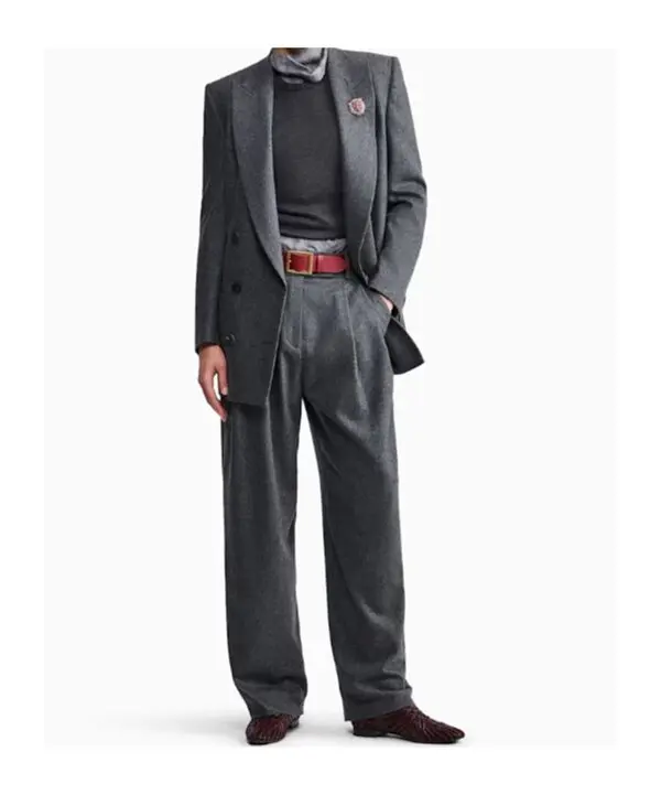 Giorgio Armani Double-breasted Jacket In Virgin Wool Flannel And Cashmere