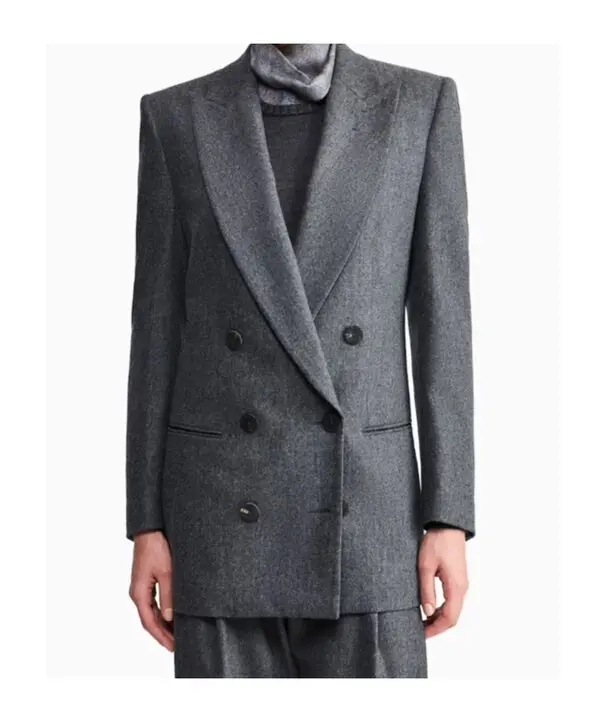 Giorgio Armani Double-breasted Jacket In Virgin Wool Flannel And Cashmere