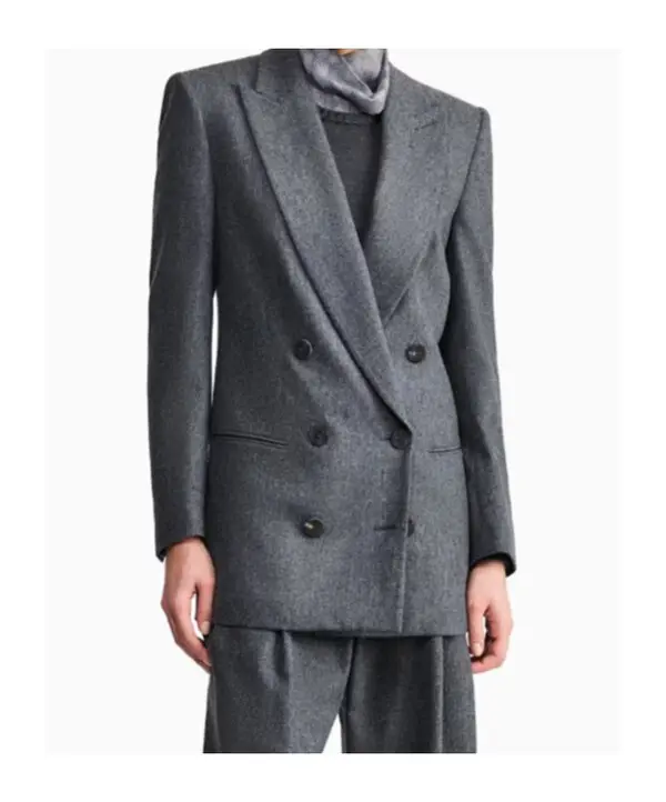 Giorgio Armani Double-breasted Jacket In Virgin Wool Flannel And Cashmere