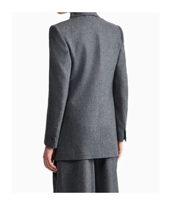 Giorgio Armani Double-breasted Jacket In Virgin Wool Flannel And Cashmere