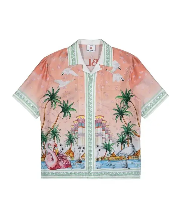 Casablanca Ethereal Cuban-collar Short-sleeved Shirt