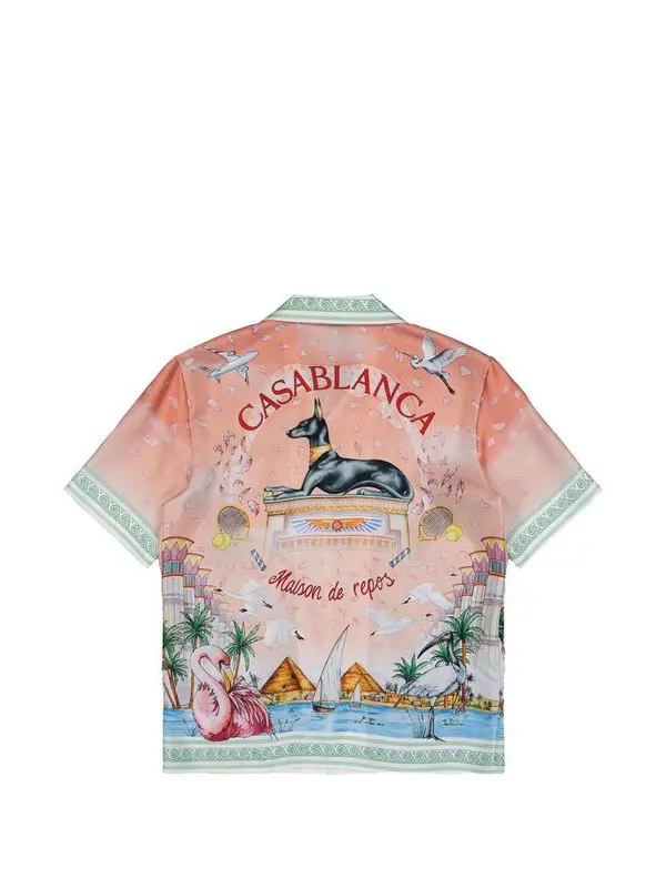 Casablanca Ethereal Cuban-collar Short-sleeved Shirt