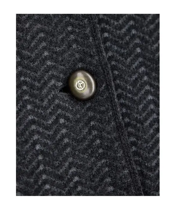 Giorgio Armani Herringbone Cashmere Knit Jacket With Stand Collar
