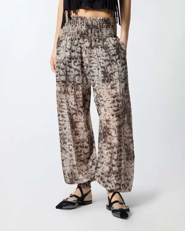 Pinko Printed Wide-leg Trousers