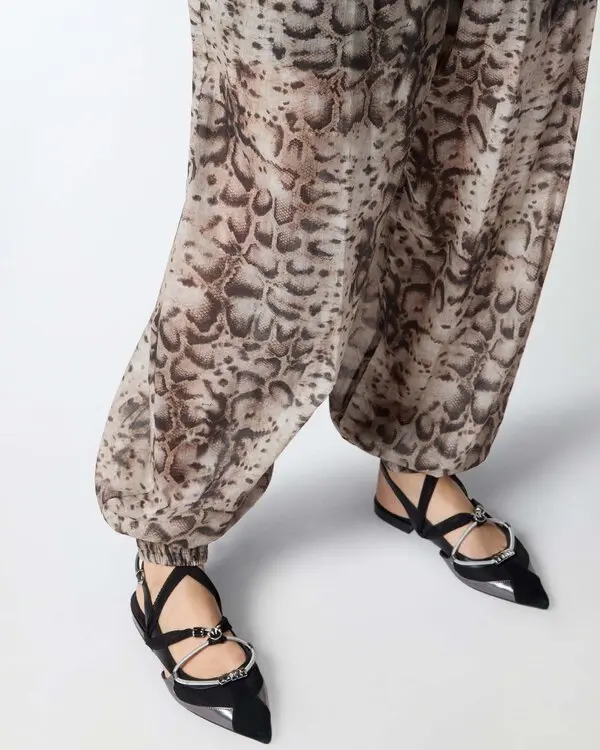 Pinko Printed Wide-leg Trousers