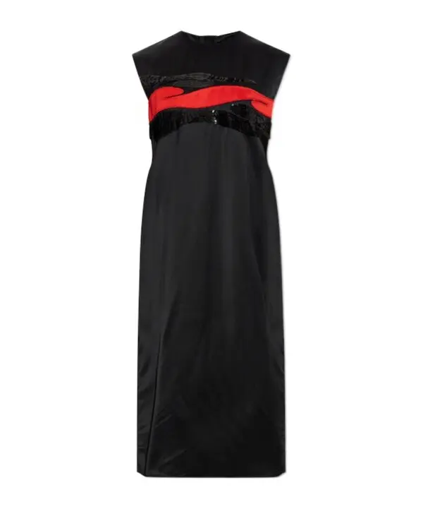 Marni Crimson Flow Patches Satin Dress