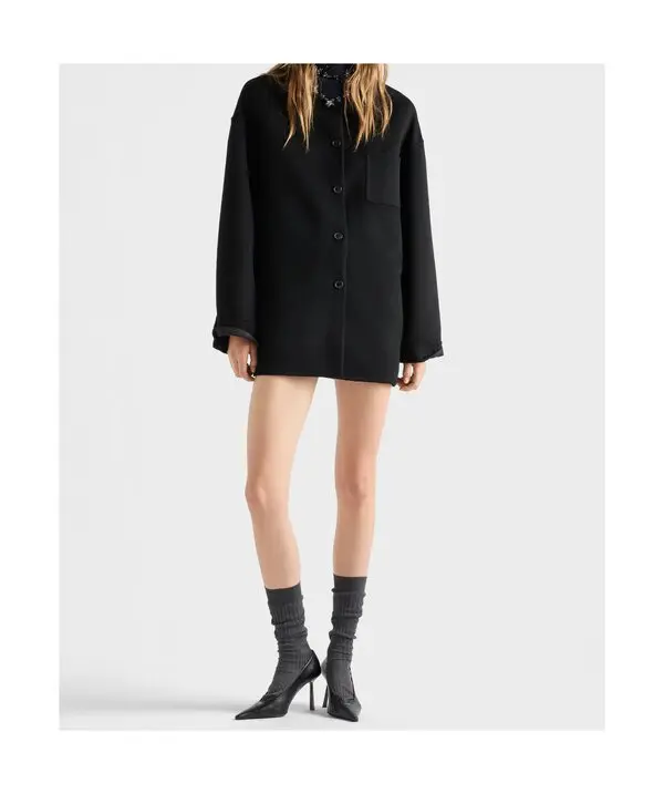 Prada Reversible Double Cashwool And Re-nylon Caban Jacket