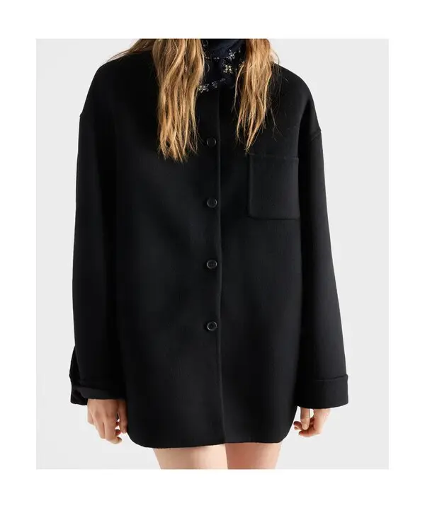 Prada Reversible Double Cashwool And Re-nylon Caban Jacket