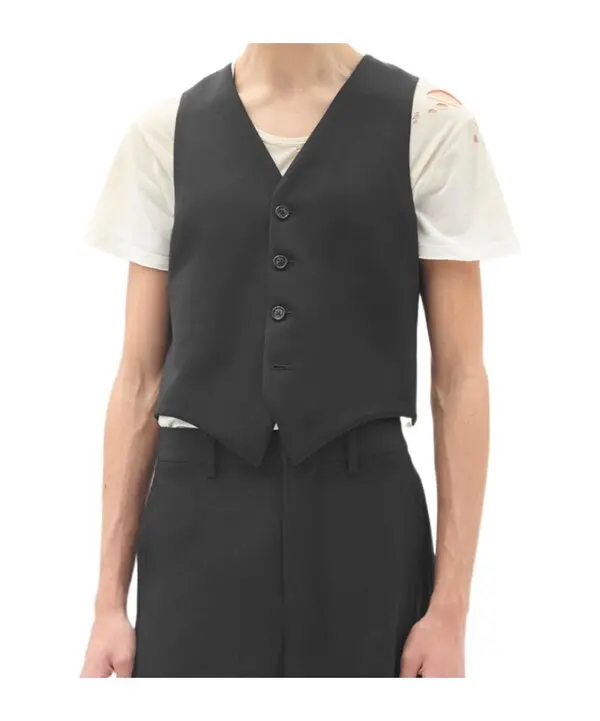 ANN DEMEULEMEESTER Gabardine Wool Waistcoat