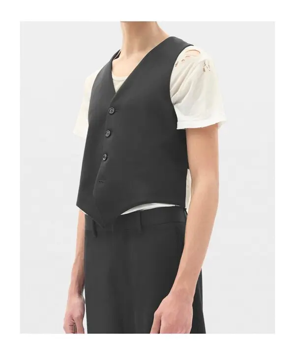 ANN DEMEULEMEESTER Gabardine Wool Waistcoat