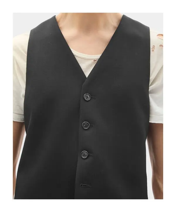 ANN DEMEULEMEESTER Gabardine Wool Waistcoat