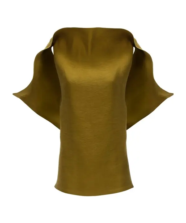 Magda Butrym Long Draped Silk Shirt