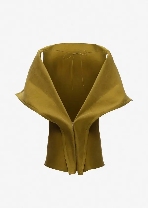 Magda Butrym Long Draped Silk Shirt