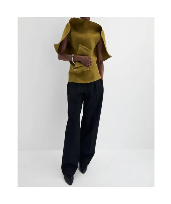 Magda Butrym Long Draped Silk Shirt