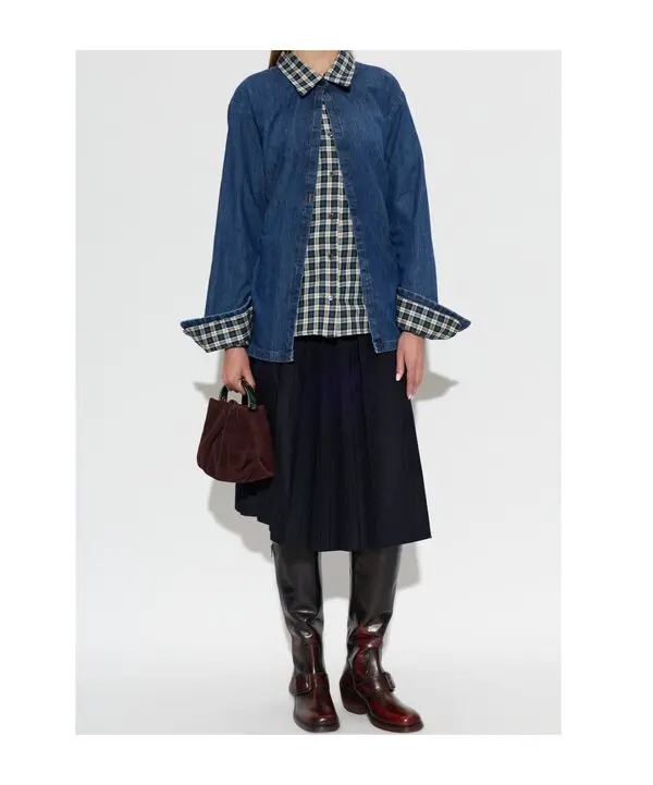 Dries Van Noten Wrap Denim Shirt