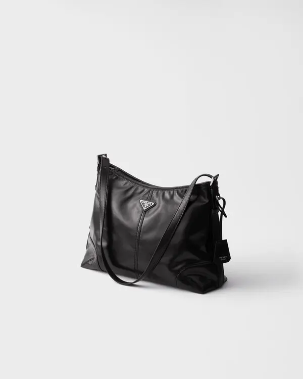 Prada Aimee Large Leather Shoulder Bag - Black