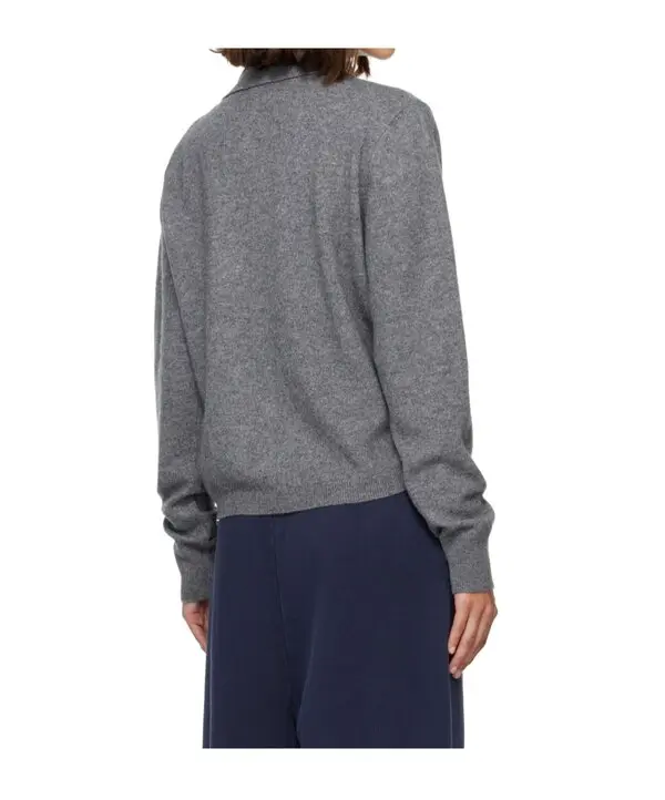 ENTIRE STUDIOS Button-front Long-sleeve Knit Top - Grey