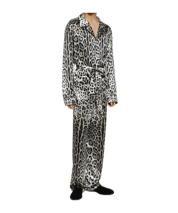 Dolce & Gabbana Dolce Gabbana Leopard Printed Satin Pants