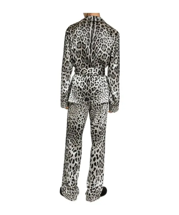 Dolce & Gabbana Dolce Gabbana Leopard Printed Satin Pants