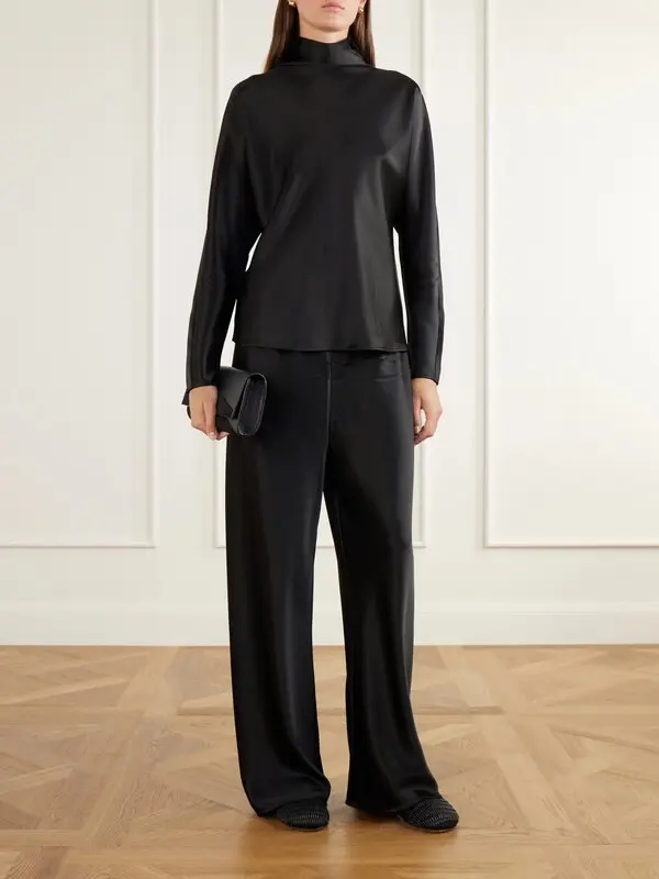 ALMADA Bias Satin Wide-leg Pants