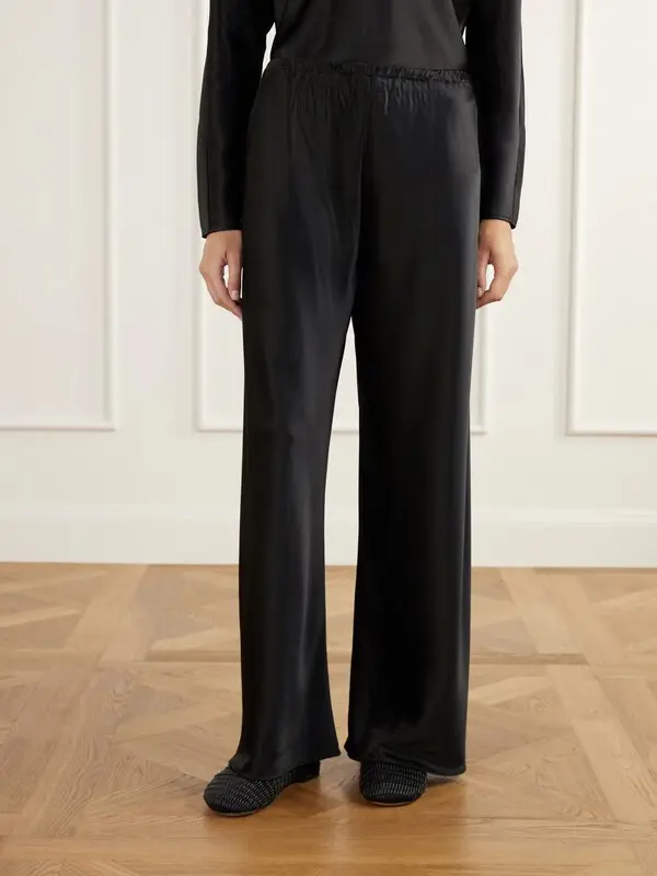 ALMADA Bias Satin Wide-leg Pants