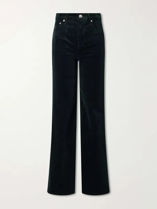 Citizens Of Humanity Kimberly Flare Cotton-blend Corduroy Pants - Emerald