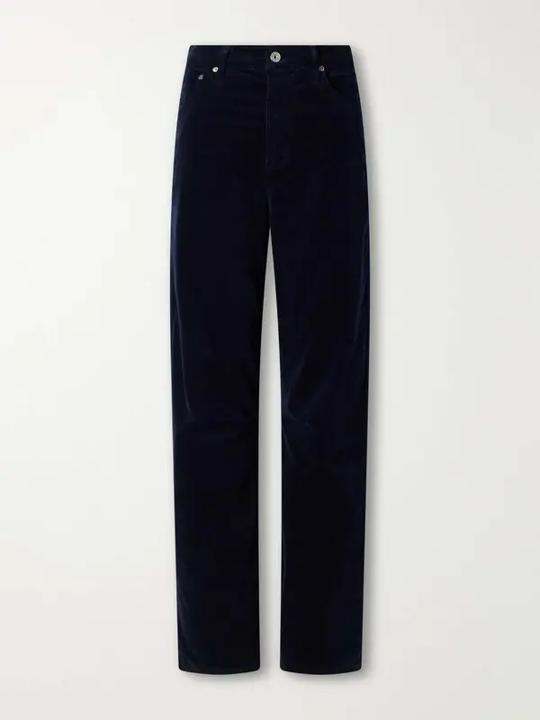 Citizens Of Humanity Miro Long Cotton-corduroy Mid-rise Barrel-leg Pants - Navy