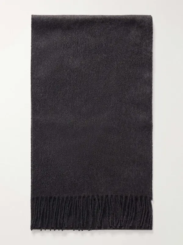 Johnstons Of Elgin Fringed Cashmere Scarf - Charcoal