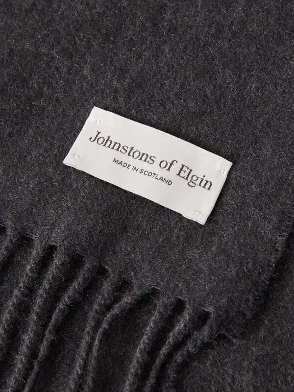 Johnstons Of Elgin Fringed Cashmere Scarf - Charcoal