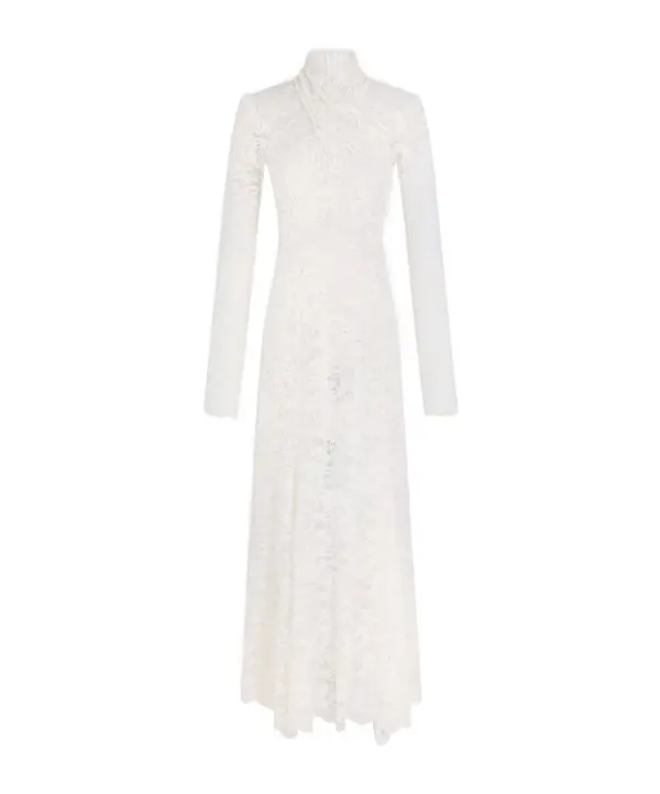 Rabanne Long Lace Dress With Cut-out Details