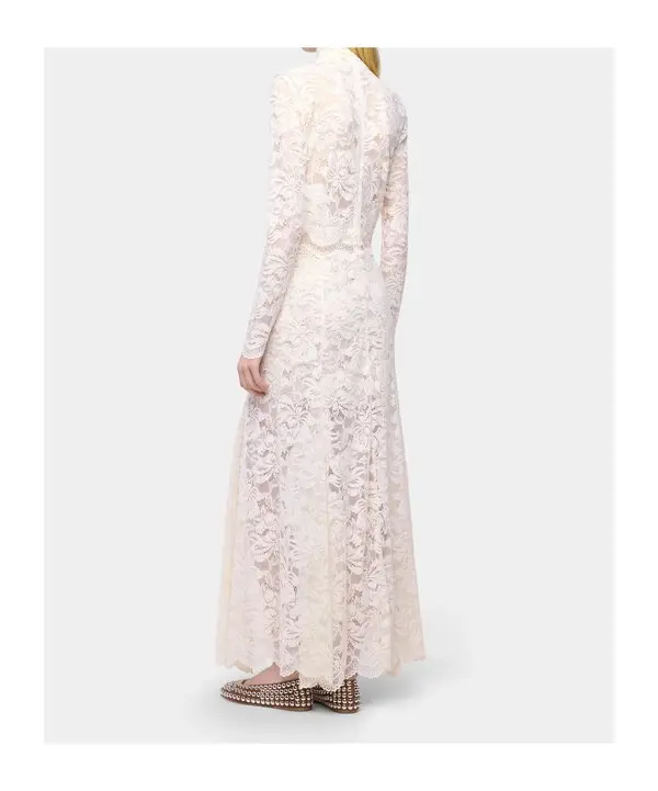 Rabanne Long Lace Dress With Cut-out Details