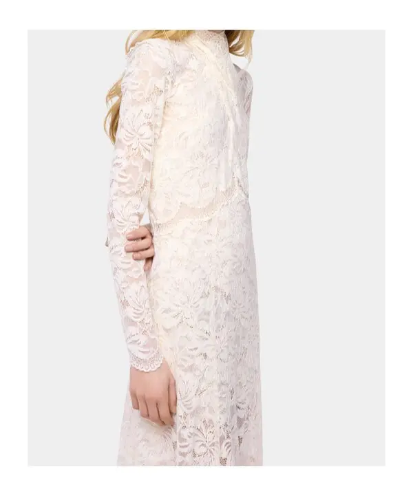 Rabanne Long Lace Dress With Cut-out Details