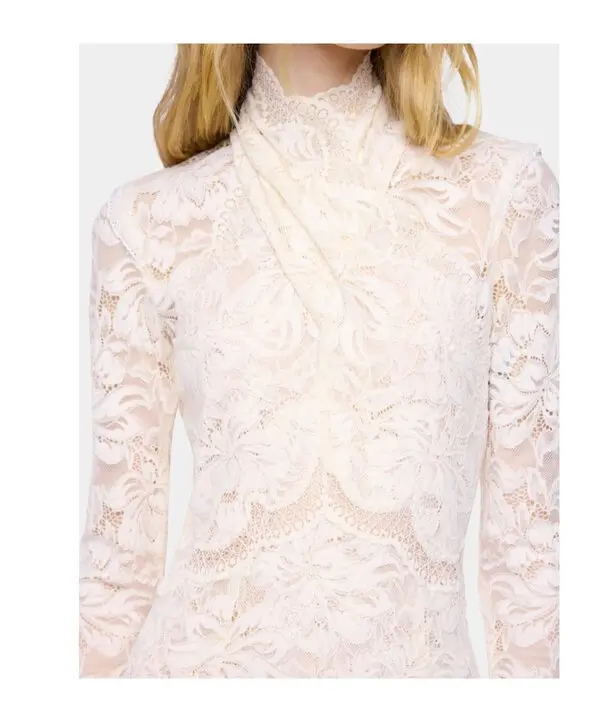 Rabanne Long Lace Dress With Cut-out Details