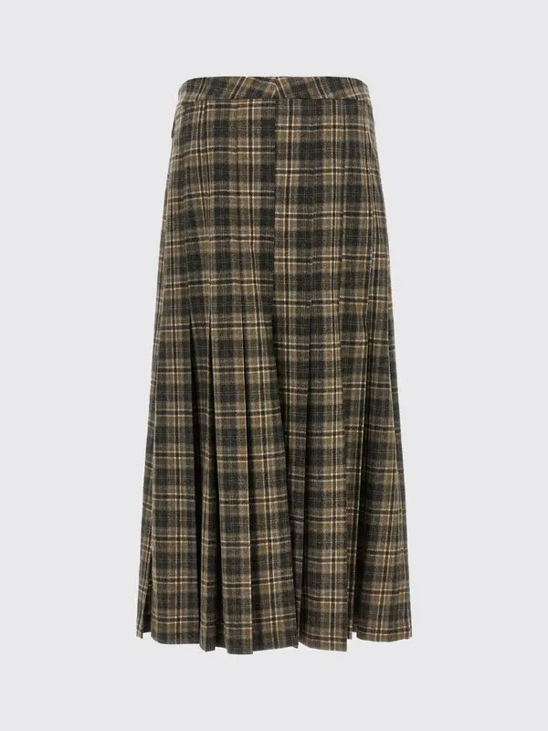 Brunello Cucinelli Pleated Tartan Wrap Skirt