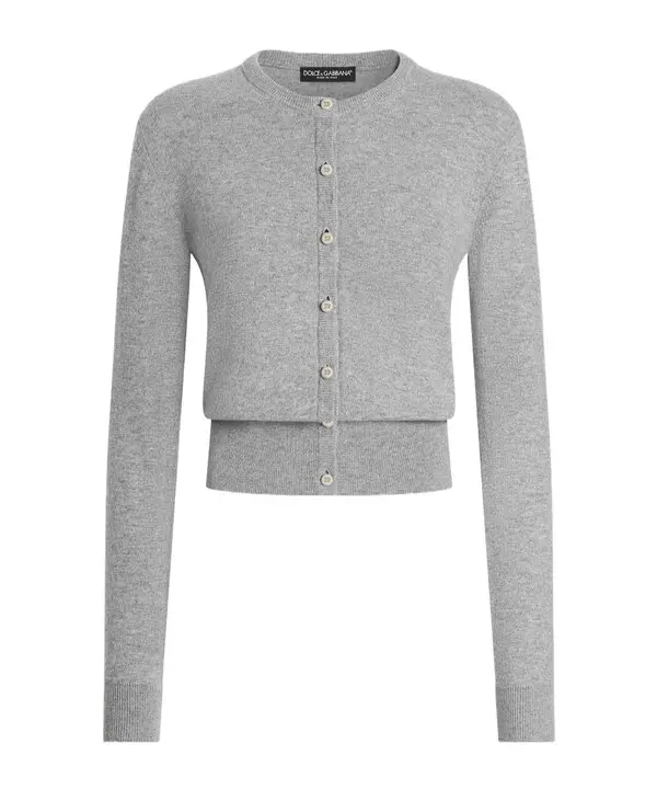 Dolce & Gabbana Dolce Gabbana Logo Buttoned Cardigan - Gray