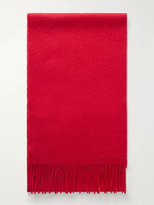 Johnstons Of Elgin Fringed Cashmere Scarf - Red