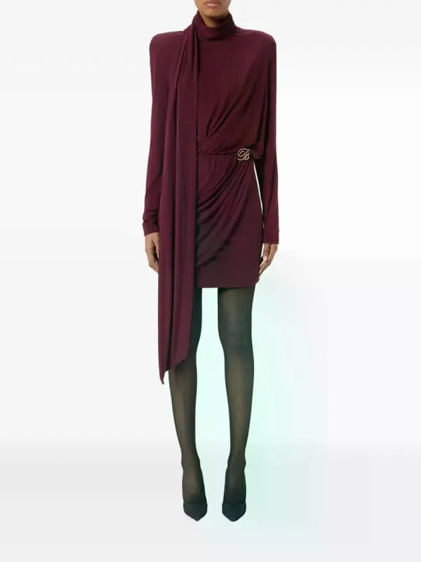 Blumarine Draped Stole-detail Mini Dress