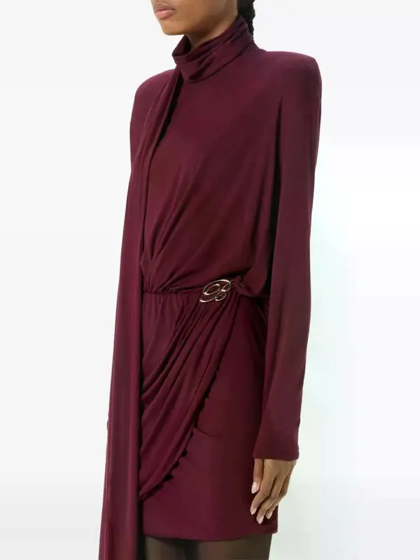 Blumarine Draped Stole-detail Mini Dress