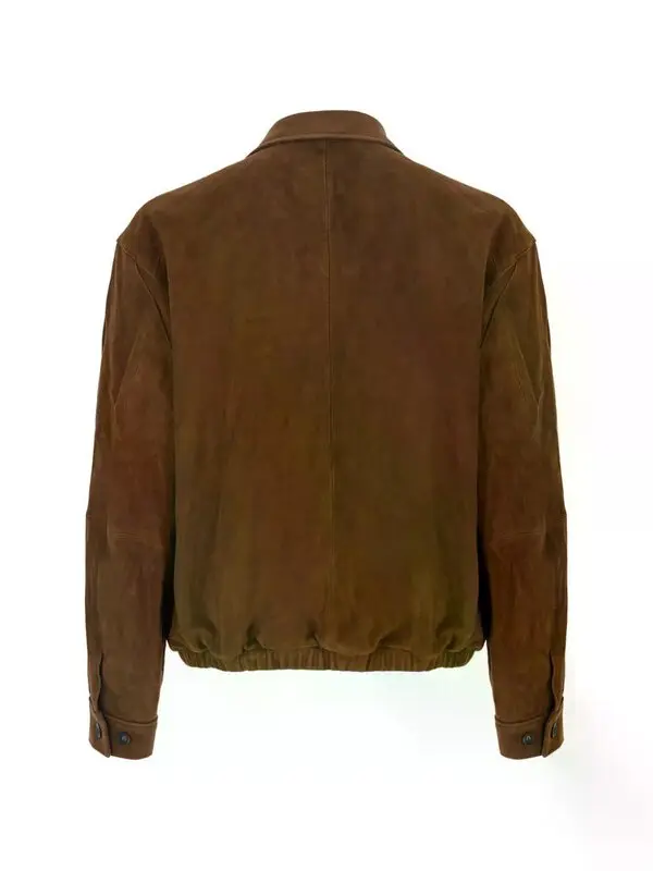 COOR Zip-up Leather Bomber Jacket