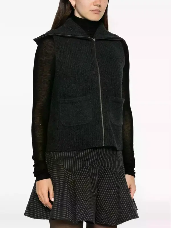Majestic Filatures Ribbed-knit Zip-up Cardigan - Grey