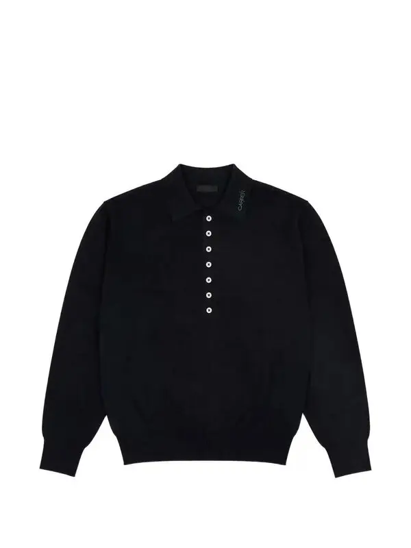 CARRER Milton Long-sleeve Polo Shirt - Black