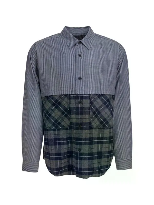 Comme Des Garçons Striped Checked Cotton Shirt