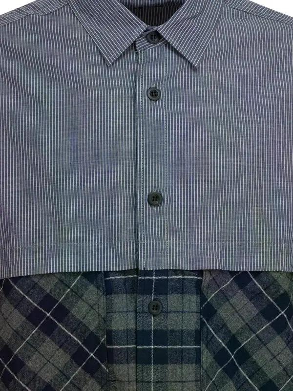 Comme Des Garçons Striped Checked Cotton Shirt