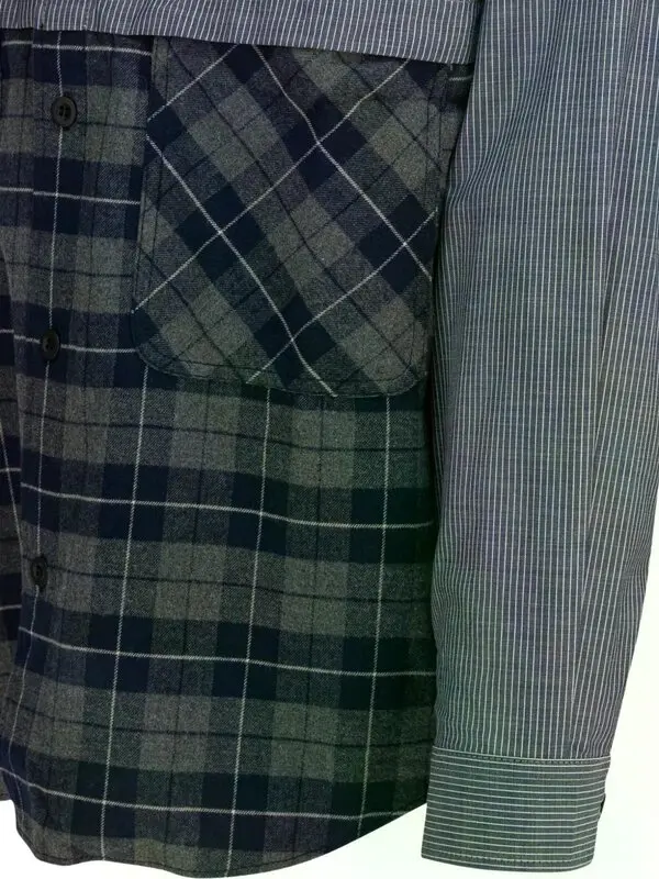Comme Des Garçons Striped Checked Cotton Shirt