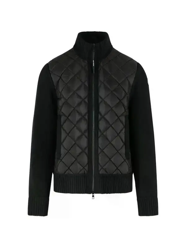 Moncler Quilted-front Ribbed Cardigan