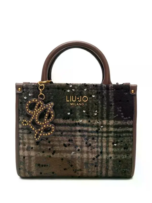 Liu Jo Sequin-embellished Check-pattern Tote Bag